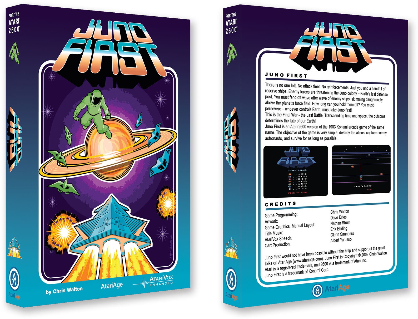 Juno First V1 Box for the Atari 2600 Game | Etsy