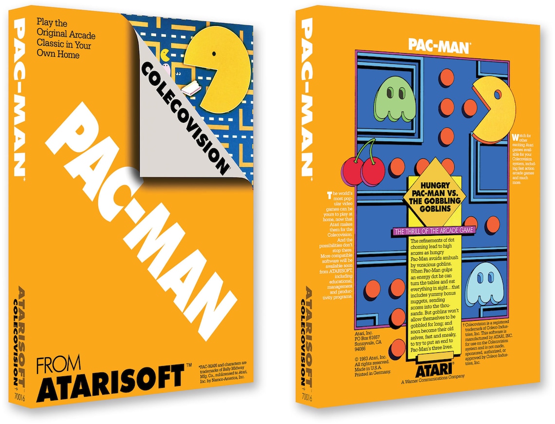 Pac-man box for the Colecovision Game - Etsy Denmark