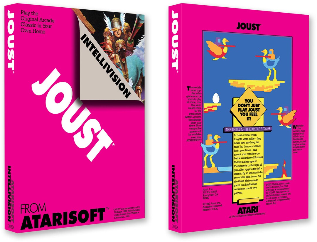 Joust (box for the Mattel Intellivision Game) - Etsy