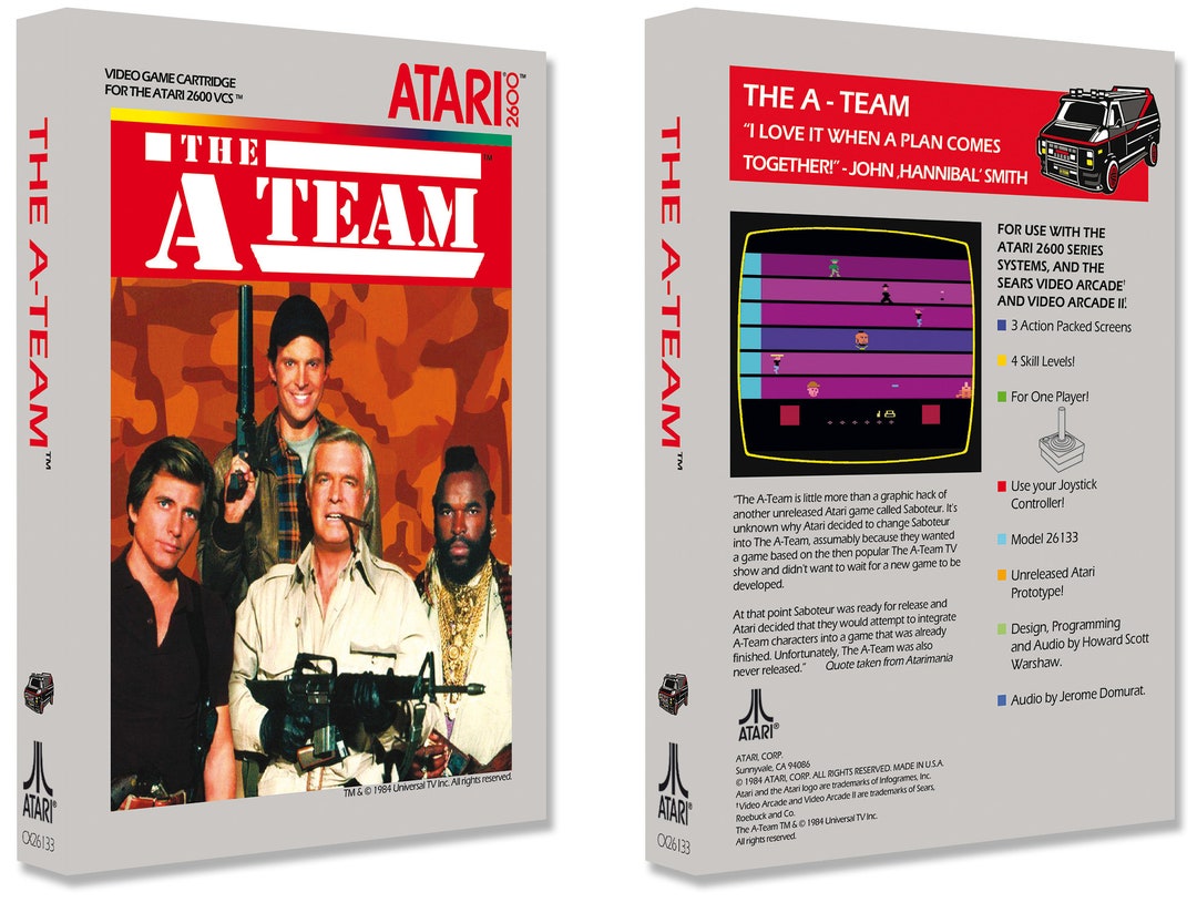 The A-team (box for the Atari 2600 Game) - Etsy