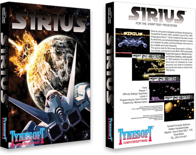 Sirius (box for the Atari 7800 Game) - Etsy