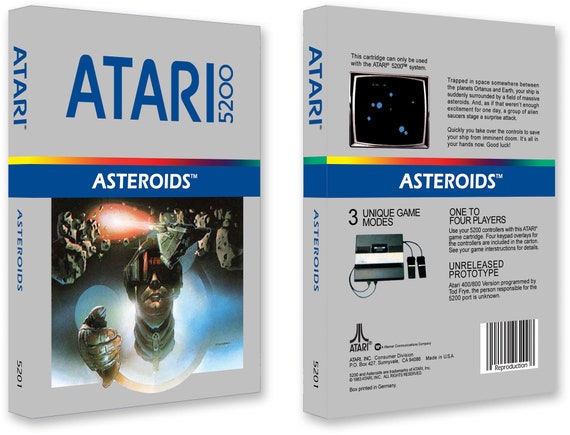 Asteroids V1 box for the Atari 5200 Game | Etsy