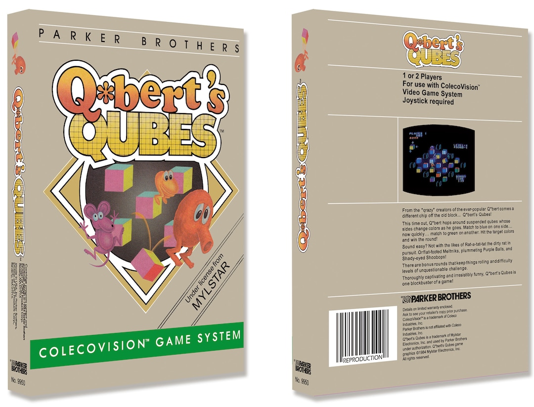 Q*bert's Qubes (box for the Colecovision Game) - Etsy
