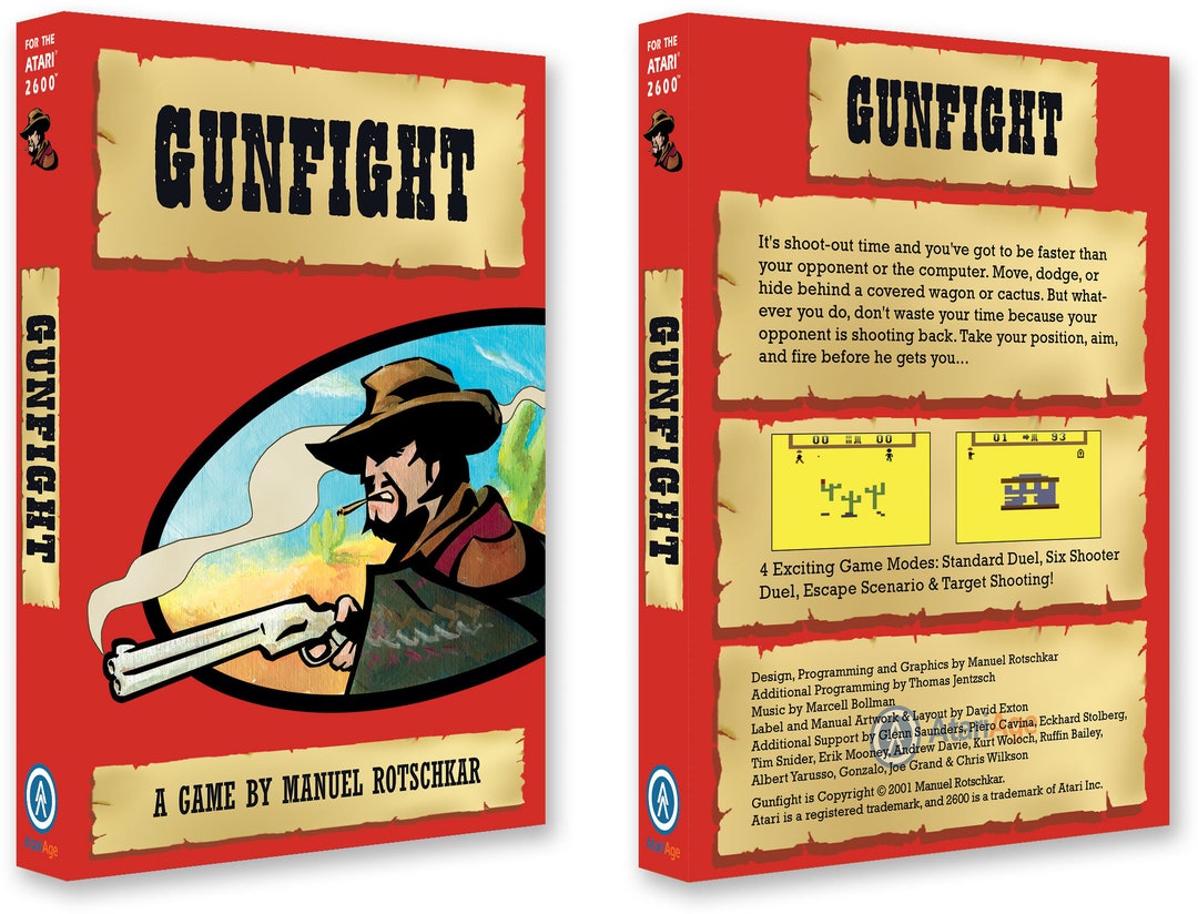 Gunfight (box for the Atari 2600 Game) - Etsy UK