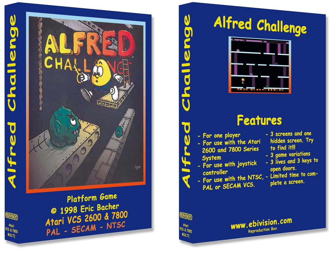 Alfred Challenge (box for the Atari 2600 Game) - Etsy