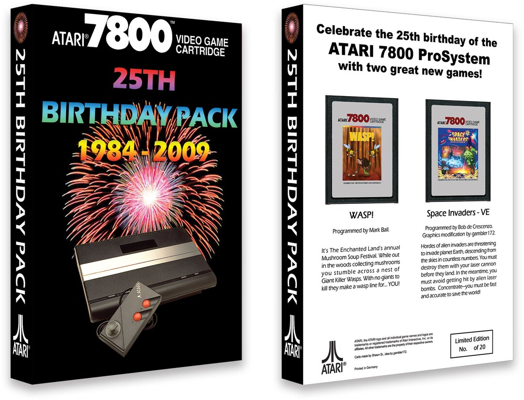 25th Birthday Pack 1984 - 2009 (box for the Atari 7800 Game) - Etsy