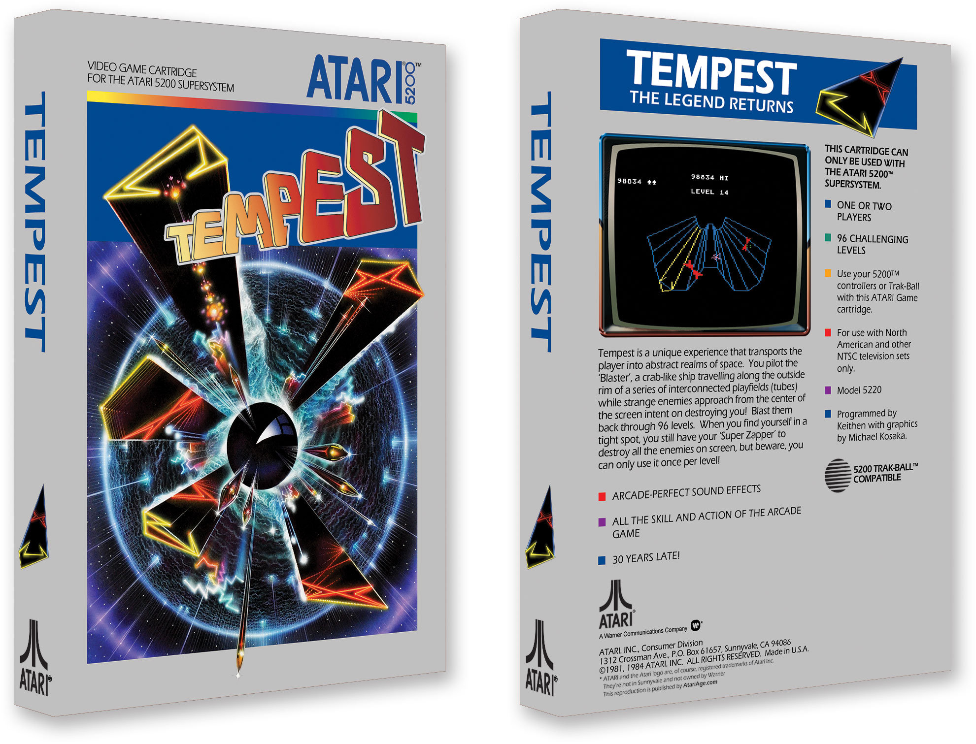 Tempest box for the Atari 5200 Game - Etsy