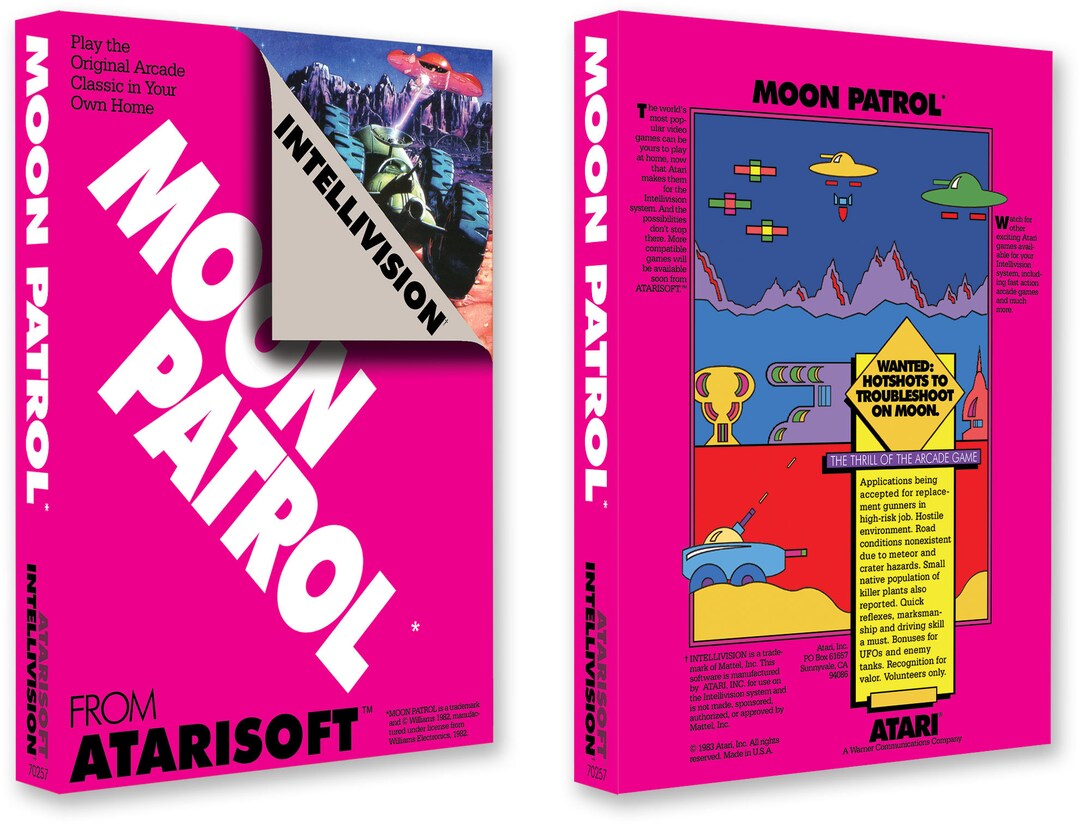 Moon Patrol (box for the Mattel Intellivision Game) - Etsy UK