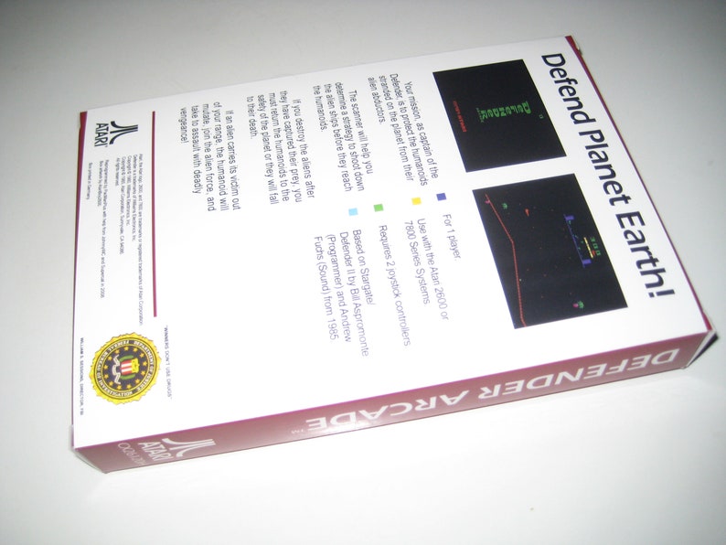 Defender Arcade box for the Atari 2600 Game | Etsy