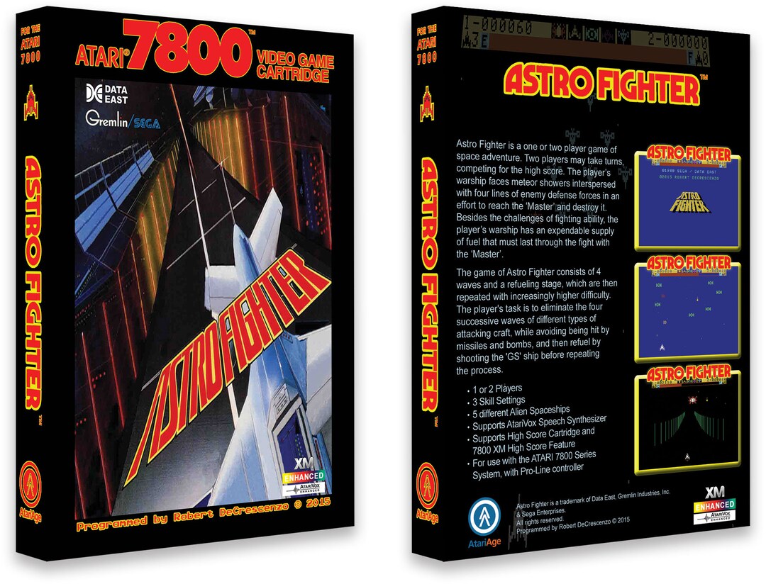 Astro Fighter (box for the Atari 7800 Game) - Etsy