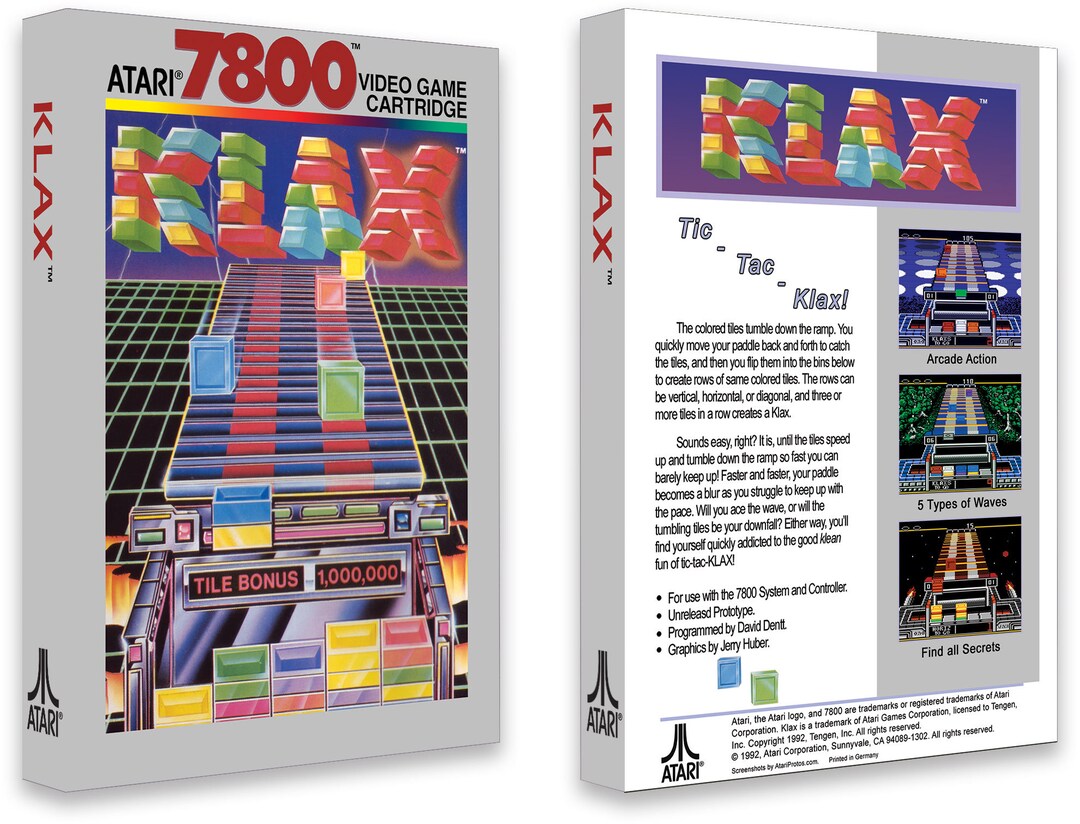 Klax (box for the Atari 7800 Game) - Etsy