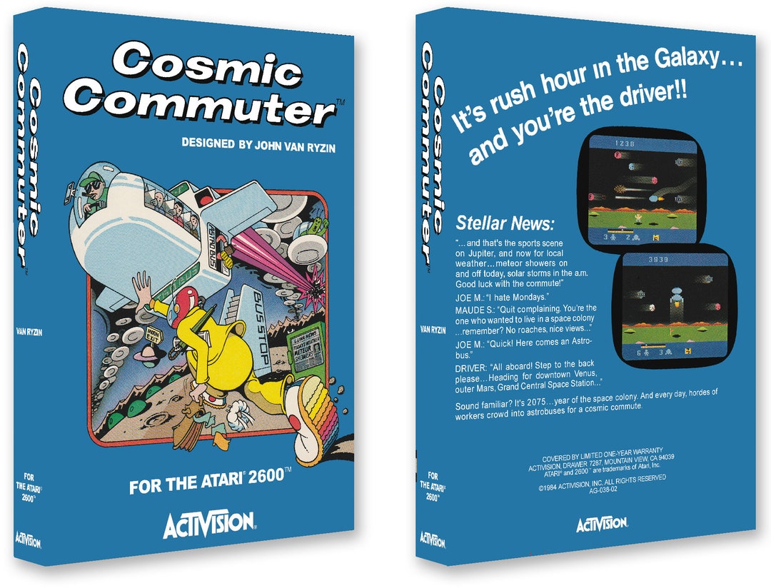 Cosmic Commuter (box for the Atari 2600 Game) - Etsy Canada