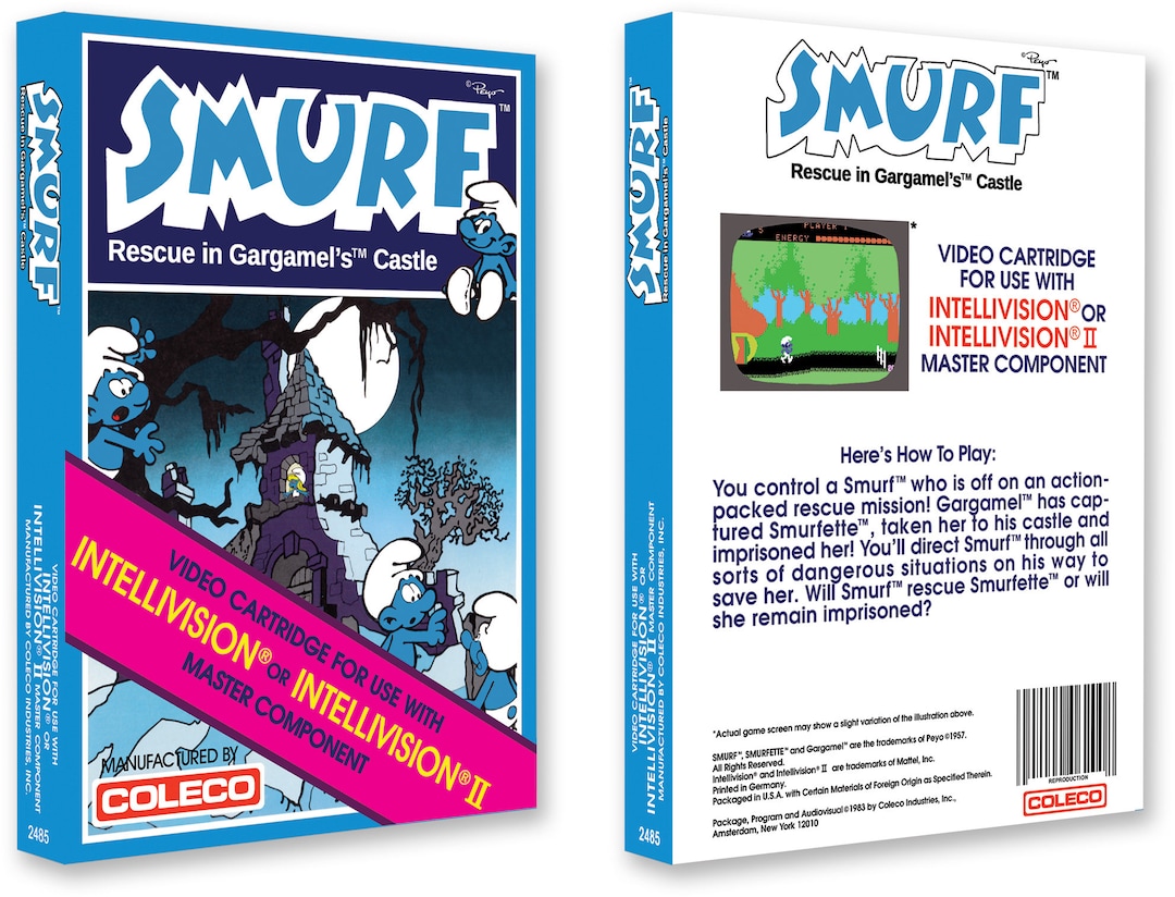 Smurf: Rescue in Gargamel's Castle (box for the Mattel Intellivision ...