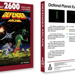 Defender Arcade (box for the Atari 2600 Game) - Etsy