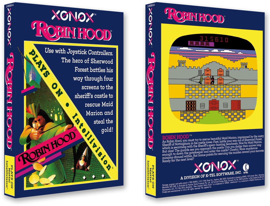 Robin Hood (box for the Mattel Intellivision Game) - Etsy UK