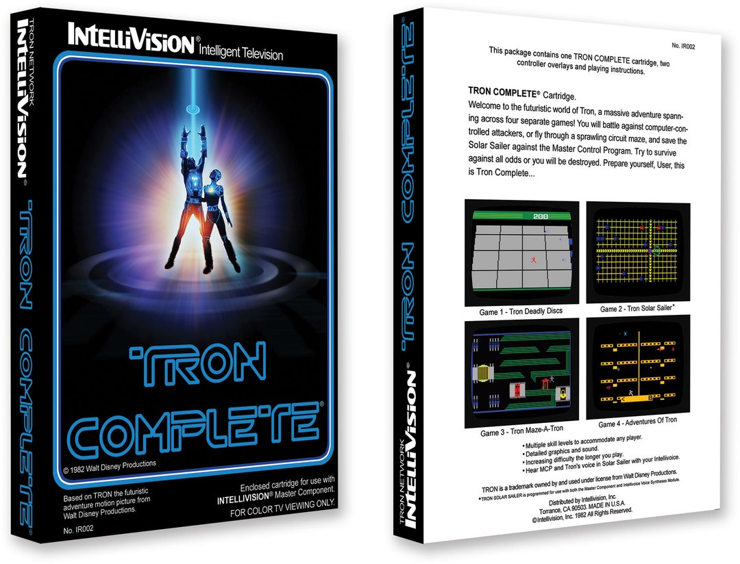 Tron Complete V1 (box for the Mattel Intellivision Game) - Etsy