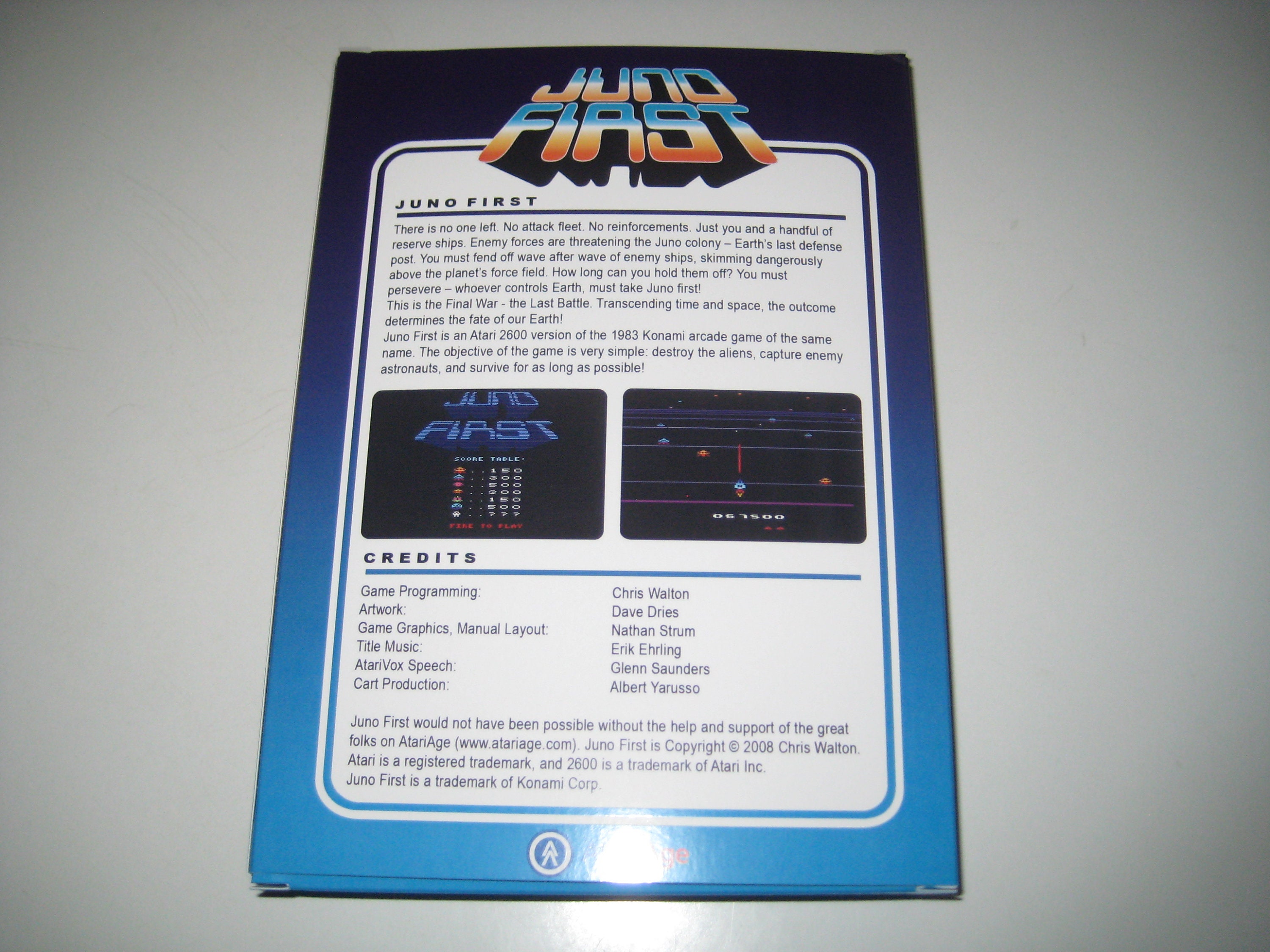 Juno First V1 Box for the Atari 2600 Game | Etsy