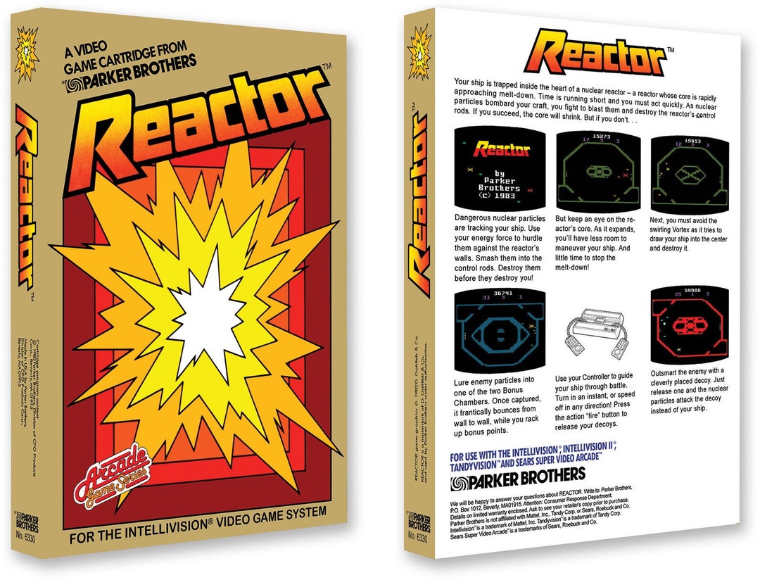 Reactor (box for the Mattel Intellivision Game) - Etsy