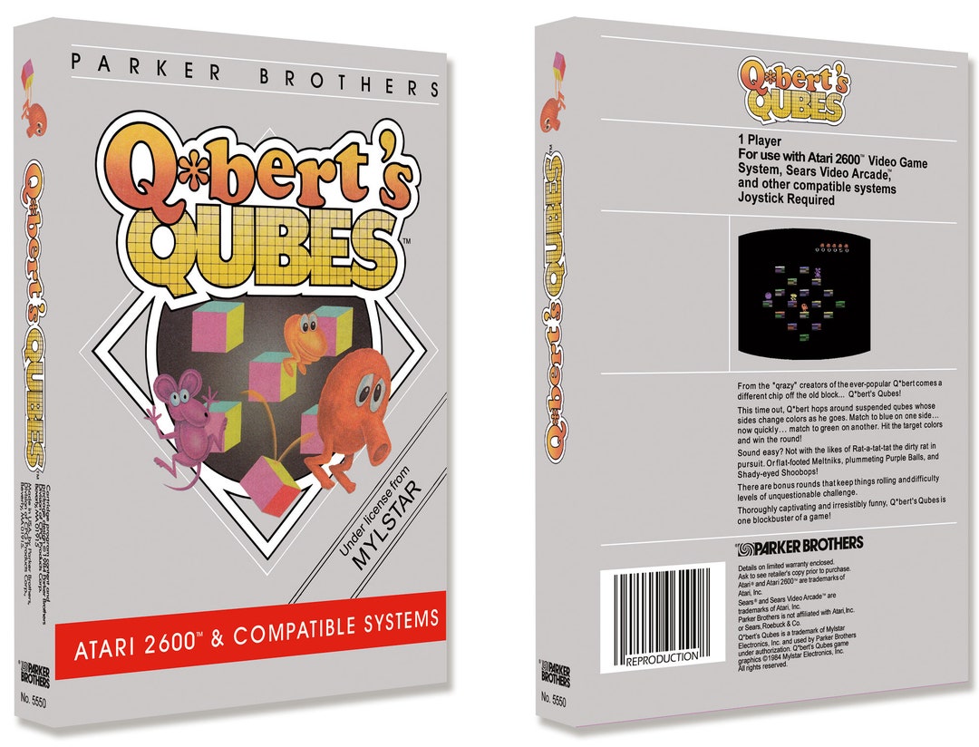 Q*bert's Qubes (box for the Atari 2600 Game) - Etsy
