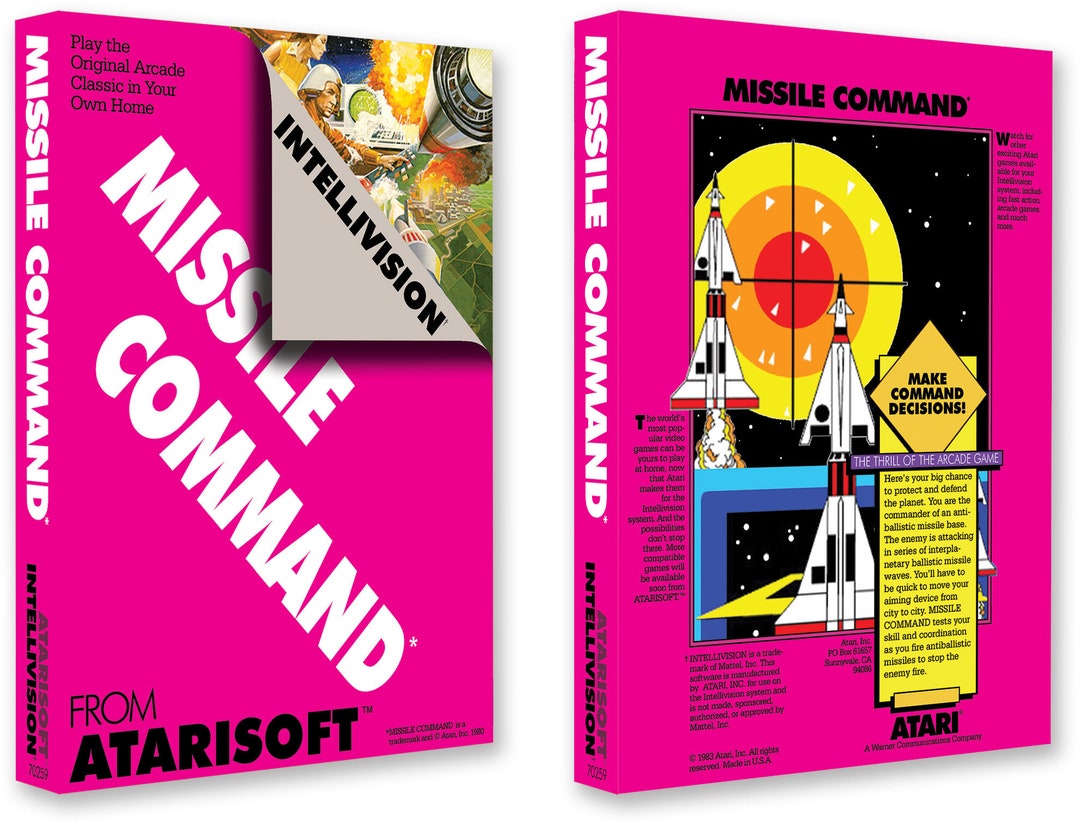 Missile Command (box for the Mattel Intellivision Game) - Etsy