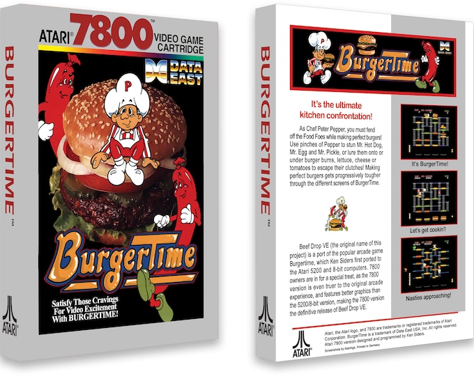 Burgertime box for the Atari 7800 Game - Etsy