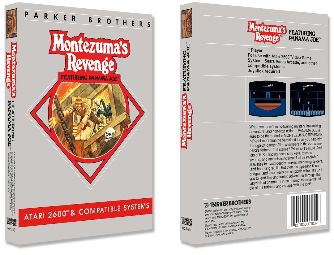 Montezuma's Revenge (box for the Atari 2600 Game) - Etsy