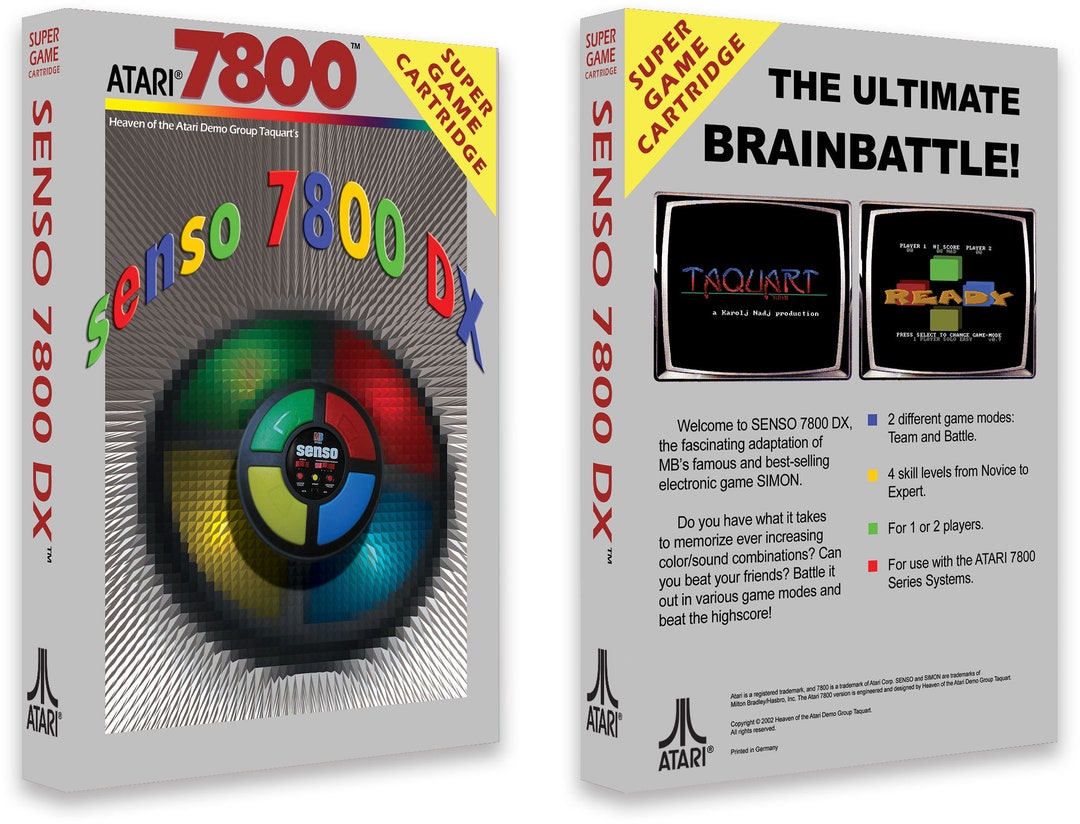 SENSO 7800 DX (box for the Atari 7800 Game) - Etsy