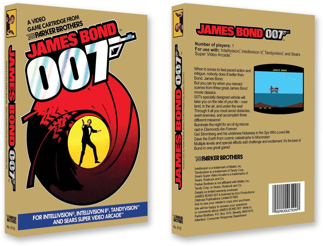 James Bond 007 (box for the Mattel Intellivision Game) - Etsy