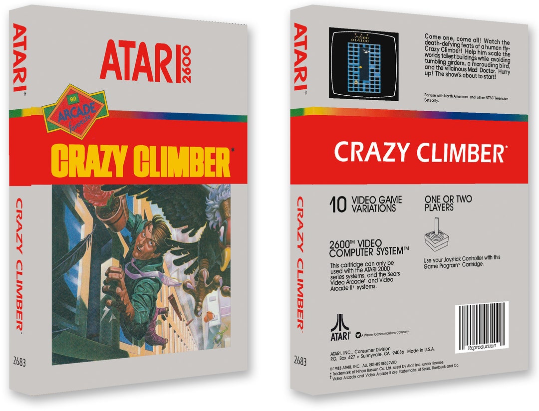 Crazy Climber (box for the Atari 2600 Game) - Etsy