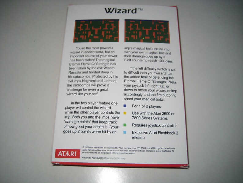 Wizard V2 box for the Atari 2600 Game - Etsy
