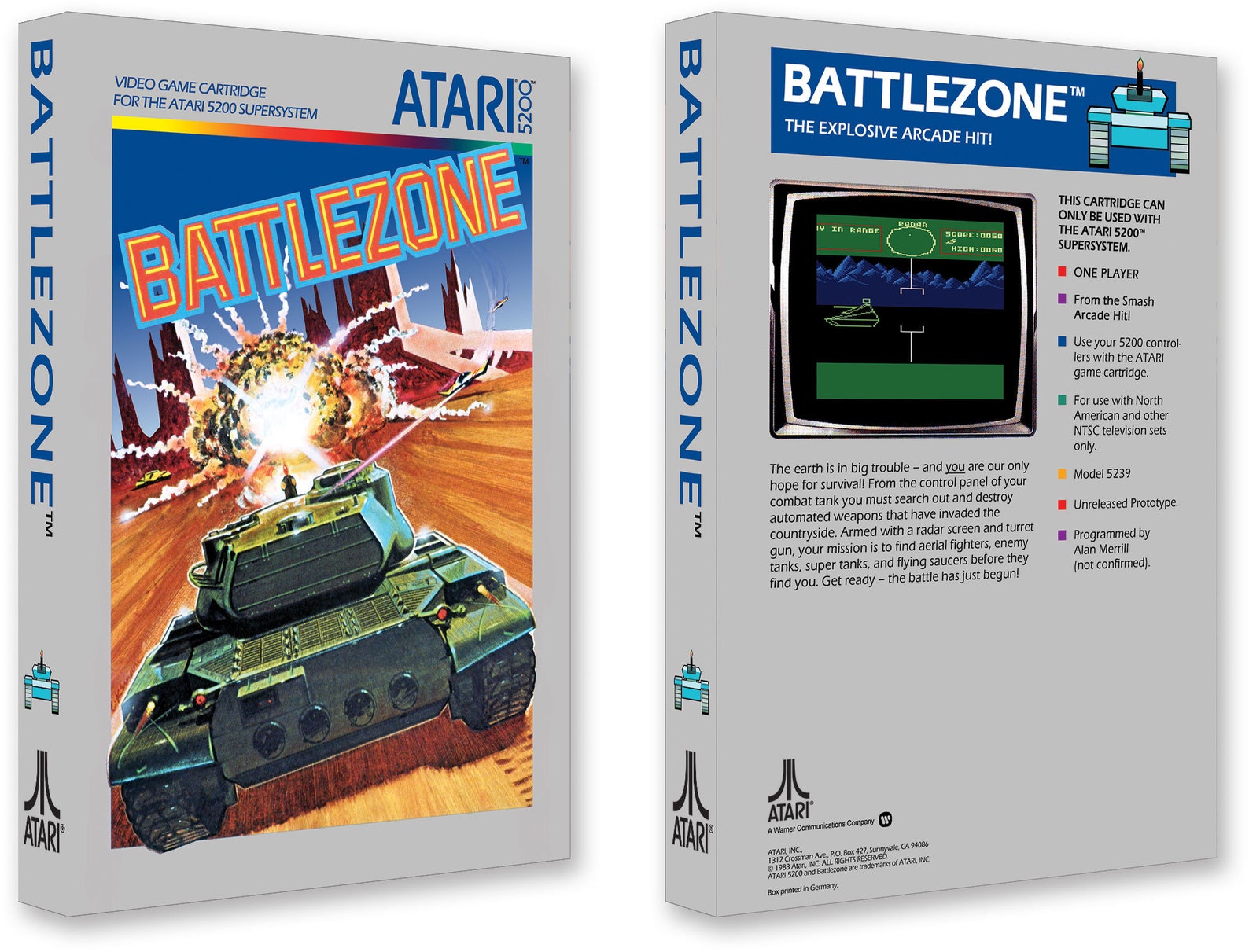 Battlezone box for the Atari 5200 Game - Etsy