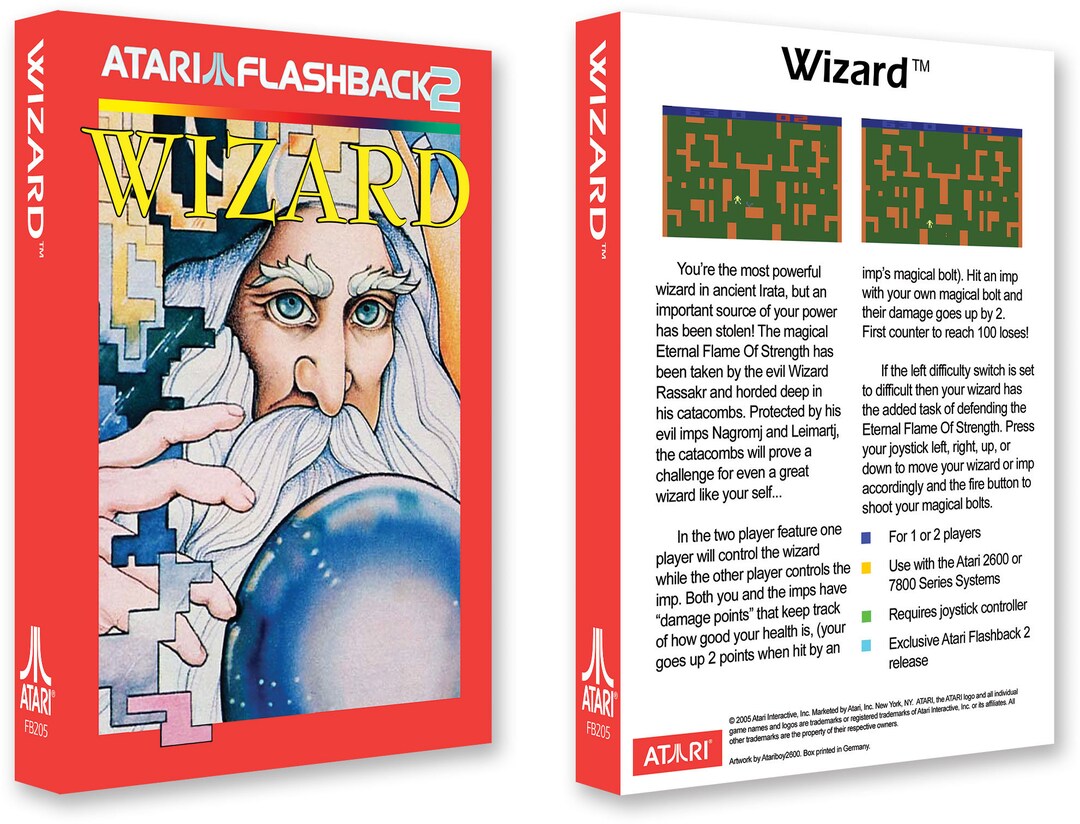 Wizard V2 (box for the Atari 2600 Game) - Etsy