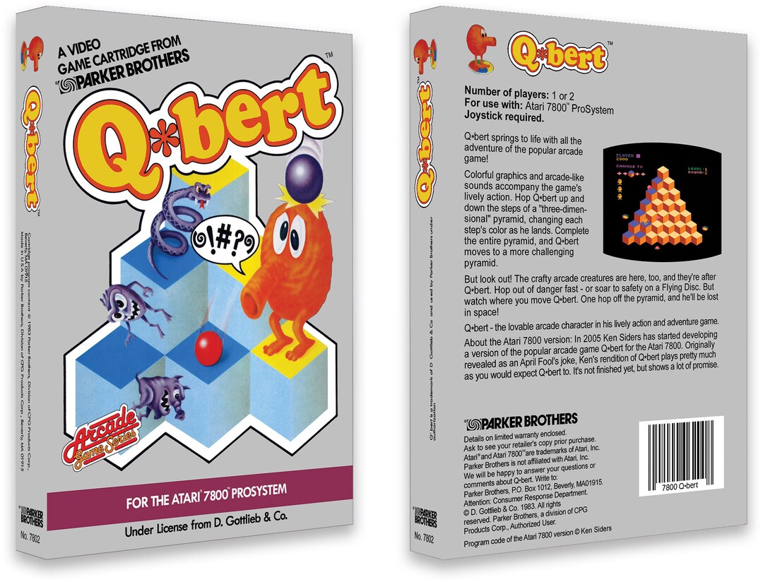 Qbert box for the Atari 7800 Game - Etsy