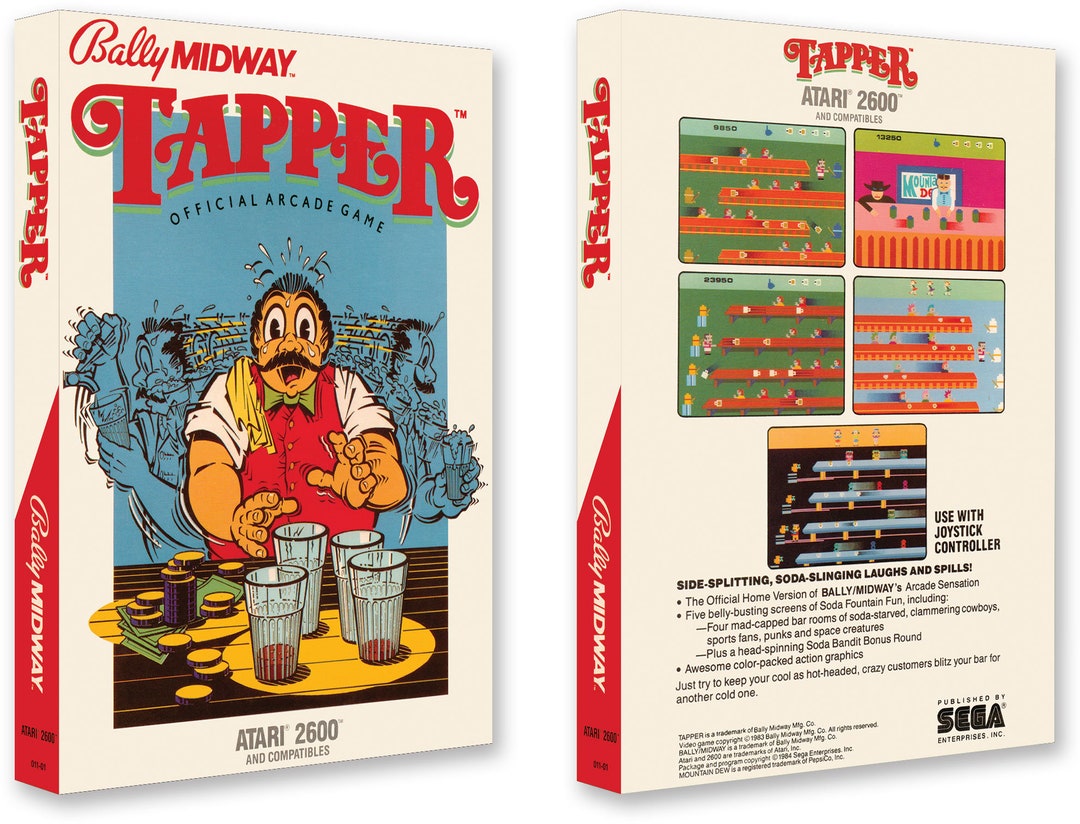 Tapper (box for the Atari 2600 Game) - Etsy