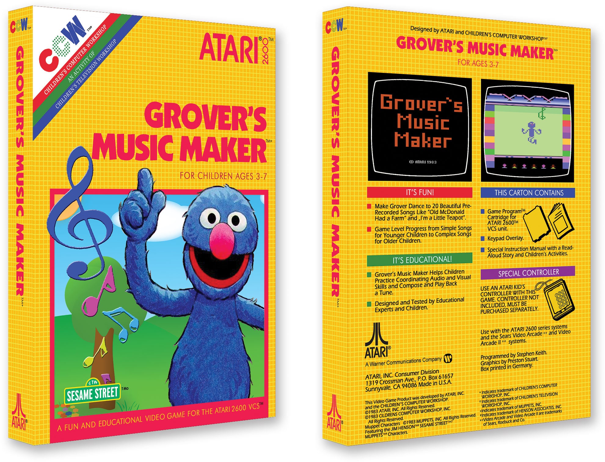 Grover's Music Maker caja para el juego Atari 2600 - Etsy España