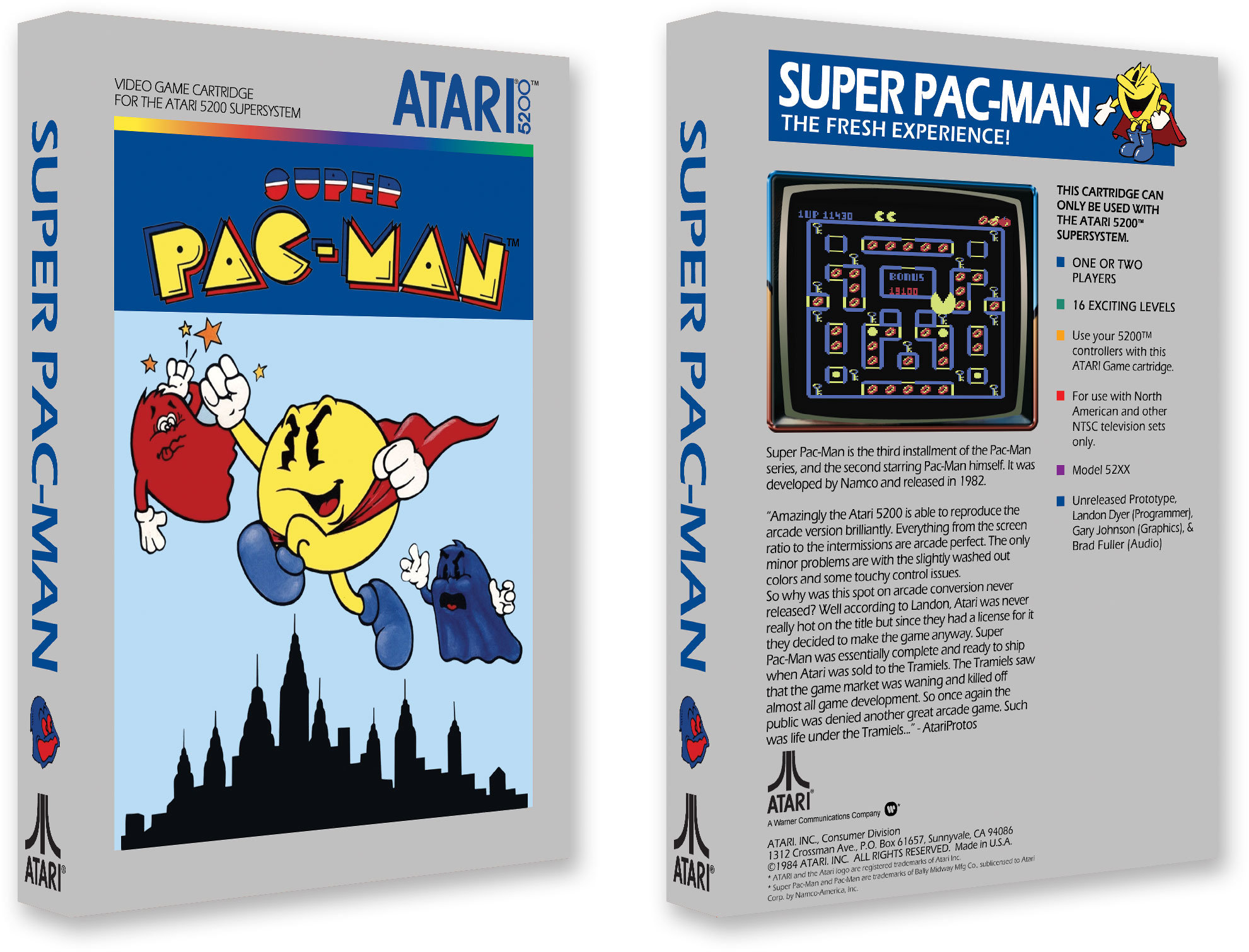 Super Pac-man box for the Atari 5200 Game - Etsy