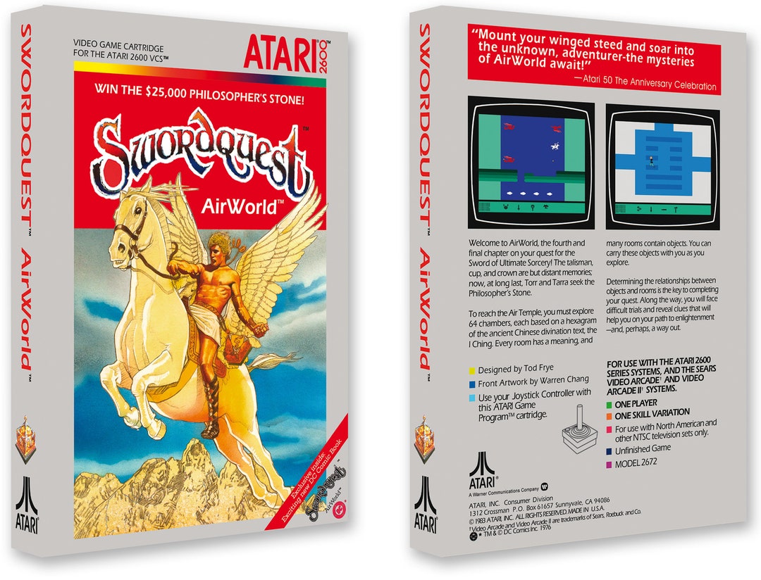 Swordquest: Airworld box for the Atari 2600 Game - Etsy