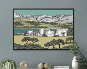 Limited Edition Print of an Original Line Drawing of Swallow Falls ...