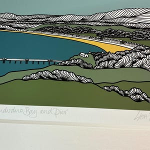 Llandudno Bay Line Drawing Print: Welsh Pier Art by Lisa Reeve - Etsy