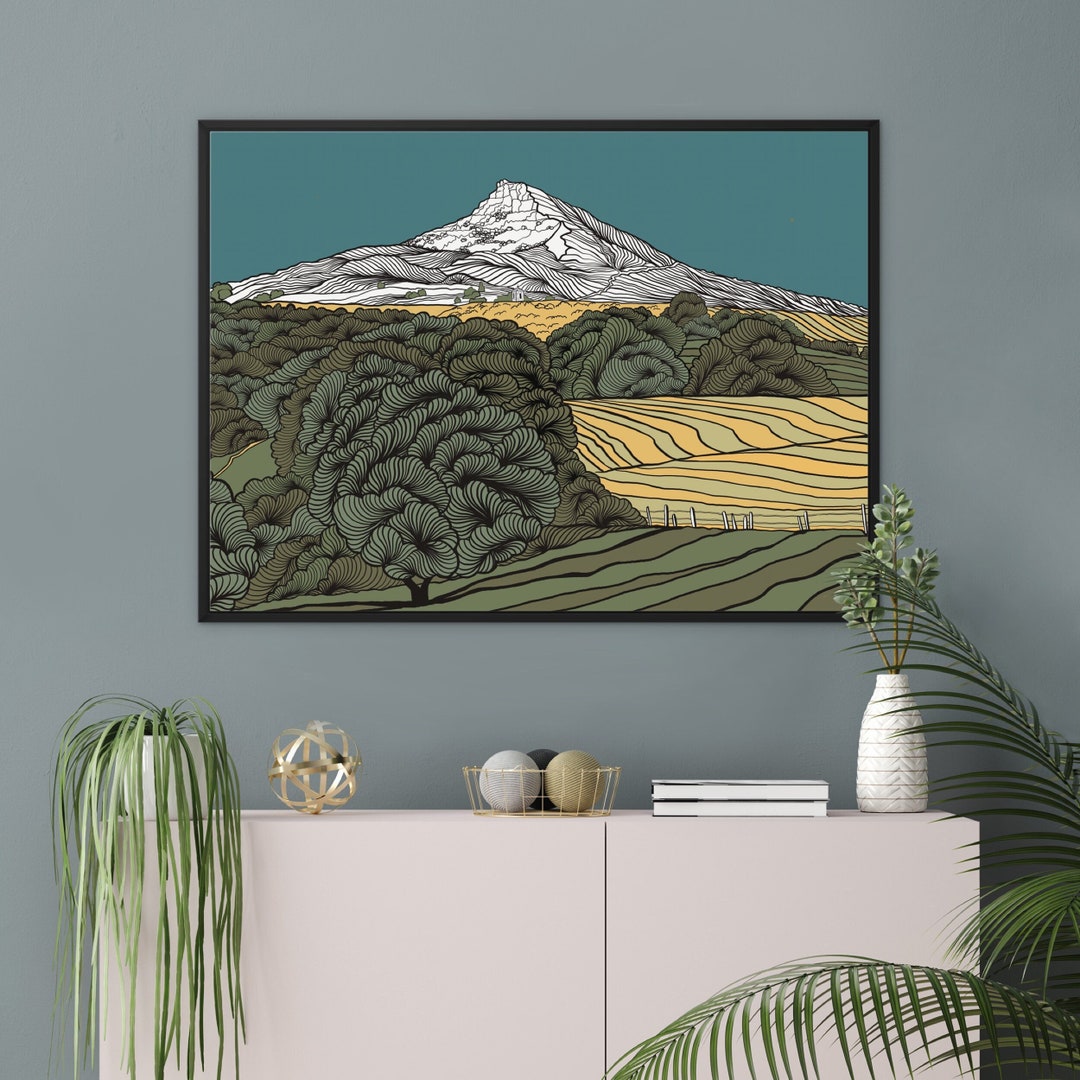 Roseberry Topping Framed Canvas by Welsh Artist Lisa Reeve - Etsy