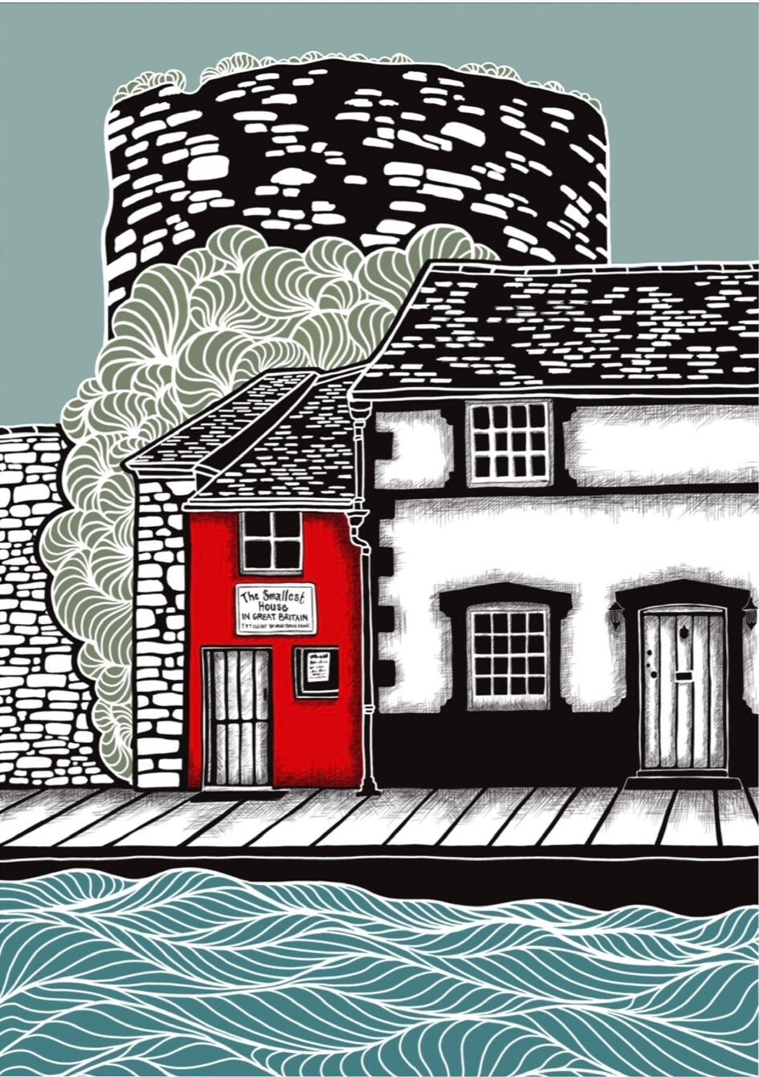 Limited Edition Print of an Original Line Drawing of the Smallest House ...