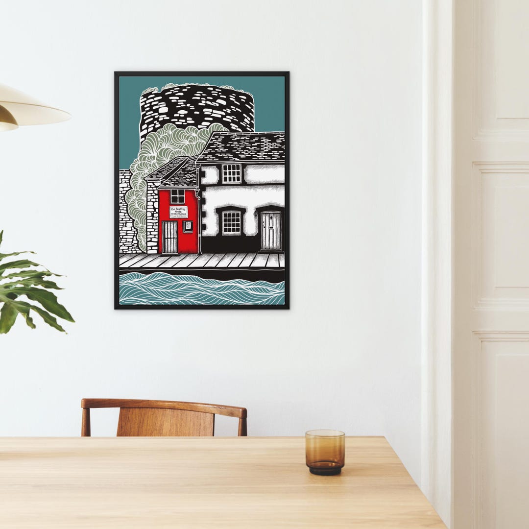 The Smallest House, Conwy Limited Edition Float Framed Canvas. by Welsh ...