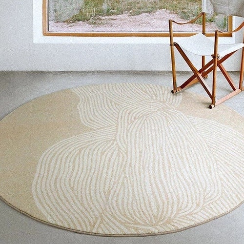 Japanese Style Round Rug soft Rug Abstract Rugs Modern Rug - Etsy