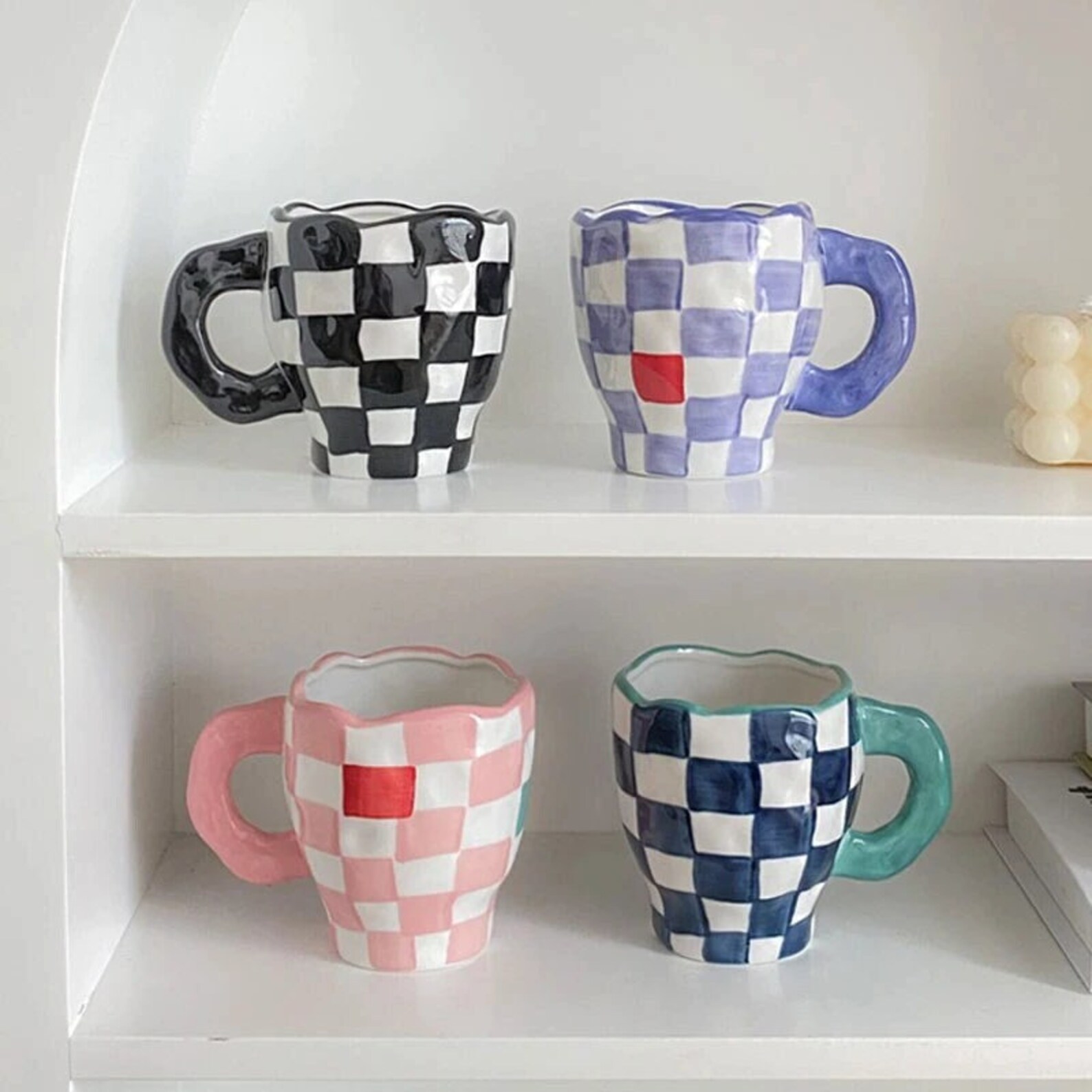 Dream Checkerboard Cups Multiple Colors abstract Art Mug | Etsy UK