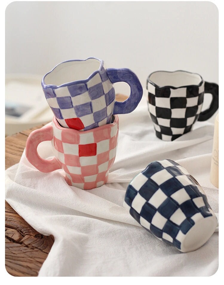 Dream Checkerboard Cups Multiple Colors abstract Art Mug | Etsy UK
