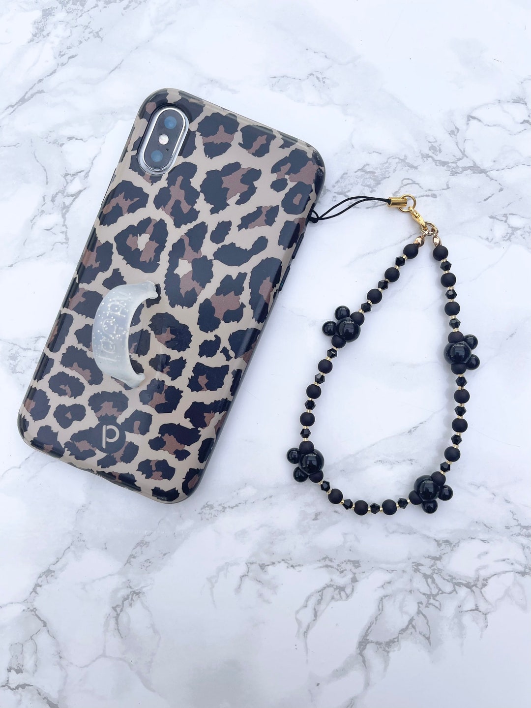 Black and Gold Disney Mickey Minnie Phone Charm - Etsy