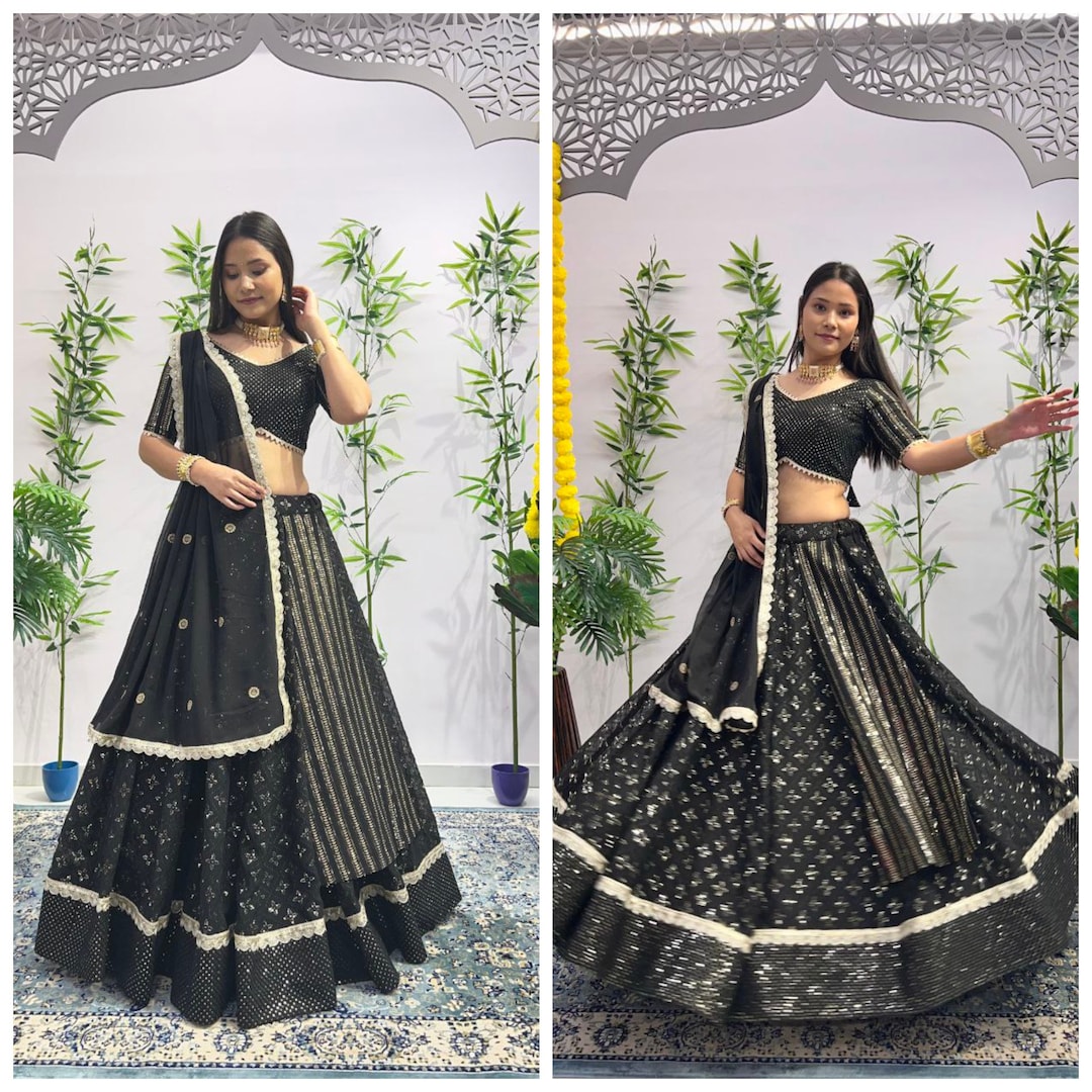 Traditional Black Lehenga Choli for Women, Bollywood Style Inspired ...