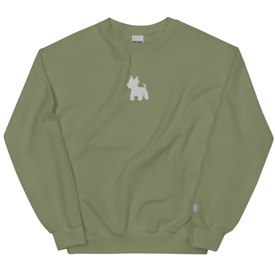 Westie Embroidered Sweatshirt, West Highland Terrier Crewneck, Westie ...