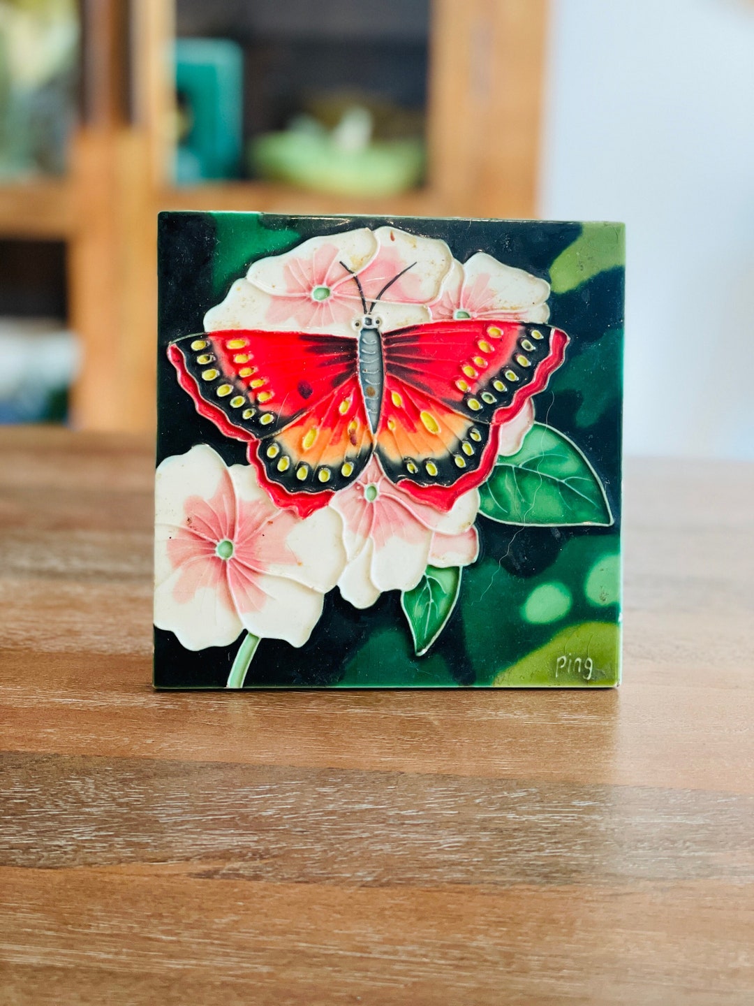 Butterfly Ceramic Tile, Ping Tile Art - Etsy