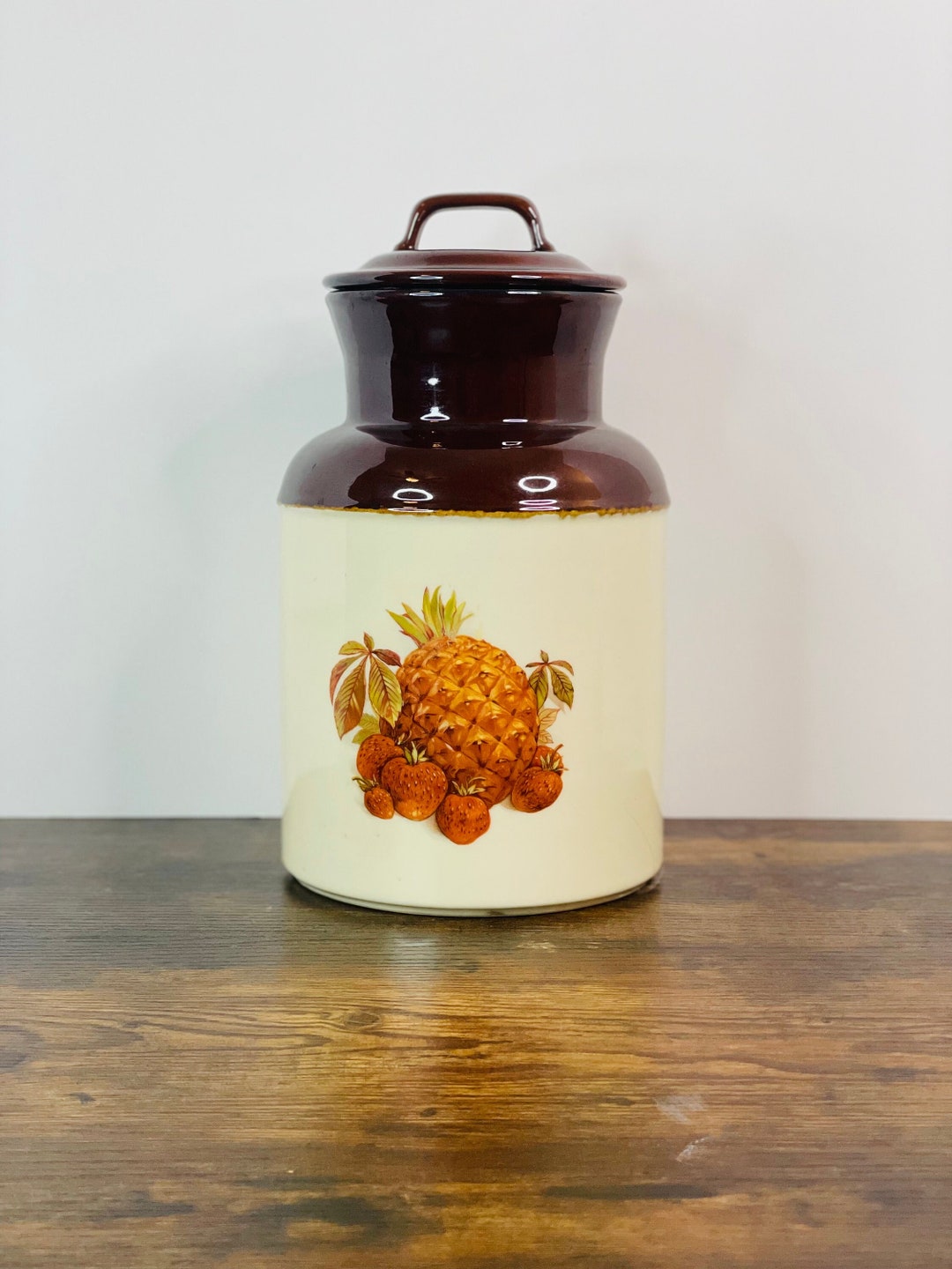 Vintage Canister, Mccoy Pottery Fruit Festival, Pineapple,lidded Crock ...